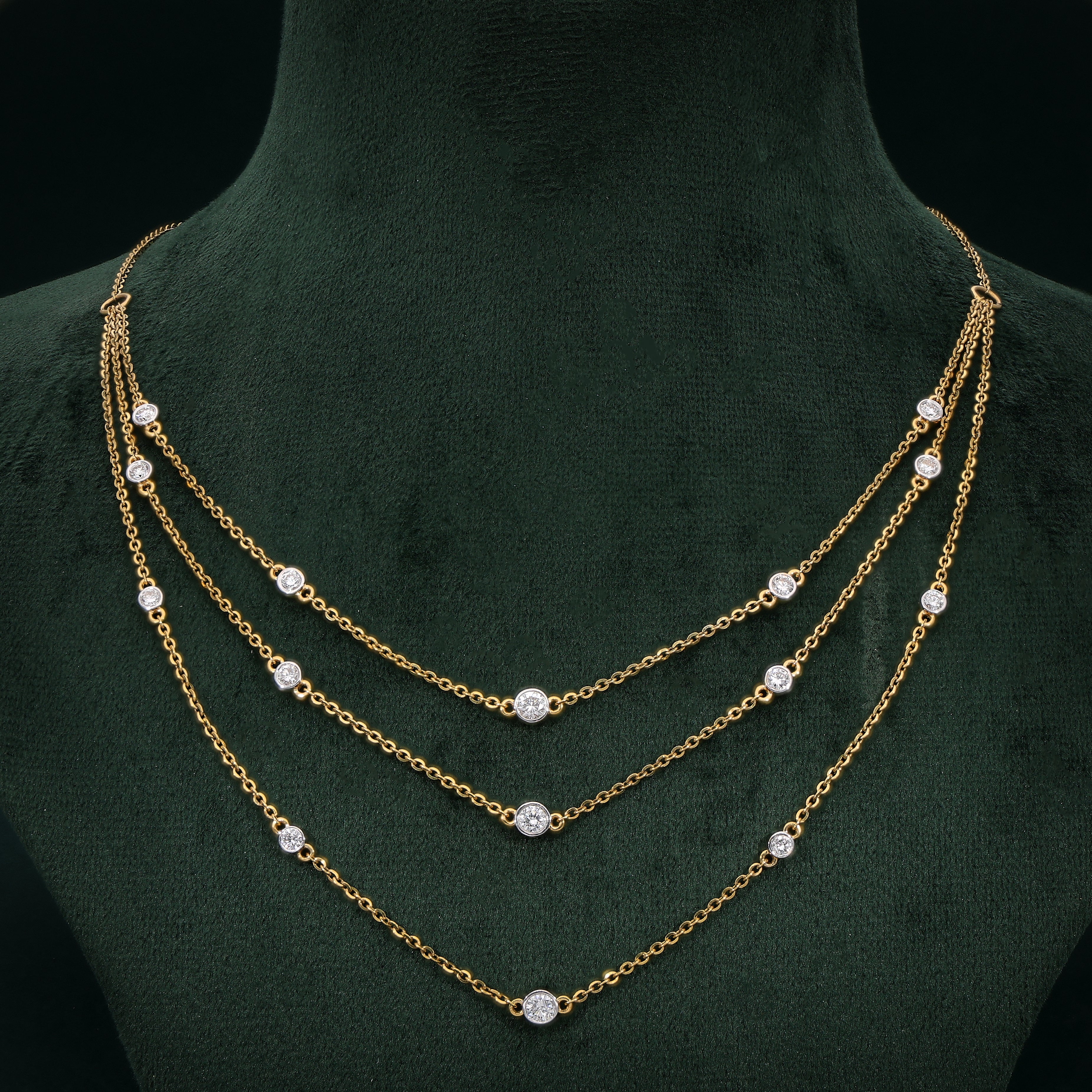 Three-Line Luster Necklace – Zita Diamonds